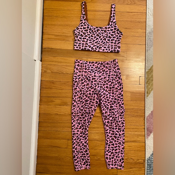 Fabletics | Other | Fabletics Pink Cheetah Workout Set | Poshmark